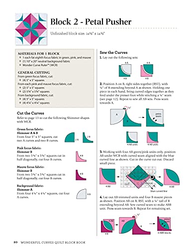 Wonderful Curves Sampler Quilt Block Book: 30 Blocks, 14 Projects, End ...