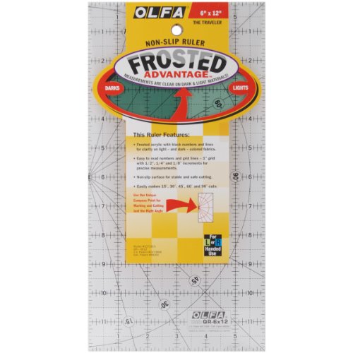OLFA 1071819 QR-6x12 6-Inch x 12-Inch Frosted Advantage Acrylic Ruler ...